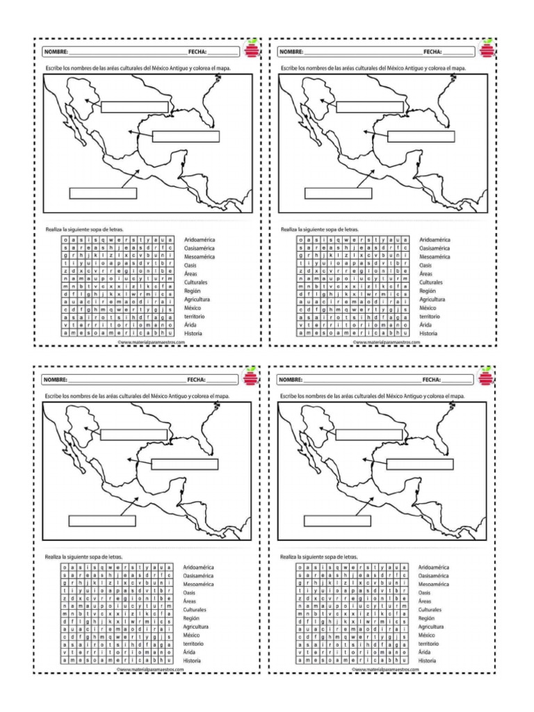 Sopa de Letras Mesoamérica | PDF