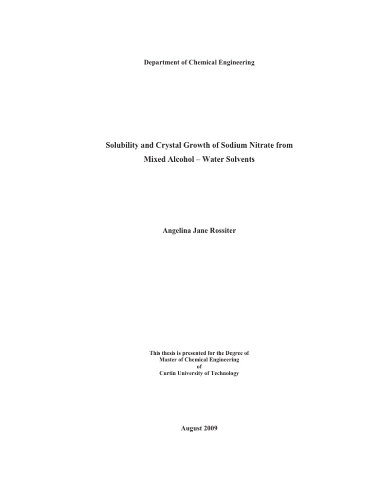 Sodium Nitrate Solubility | Download Free PDF | Crystallization ...