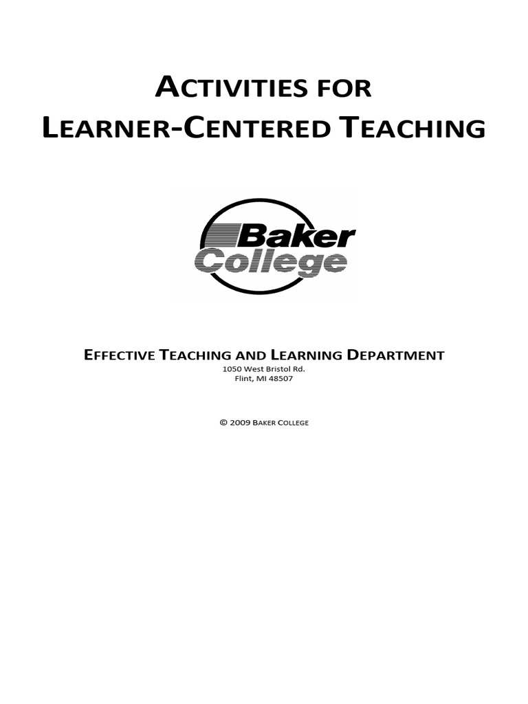 Learner-Centered Teaching Guide | PDF | Learning | Critical Thinking