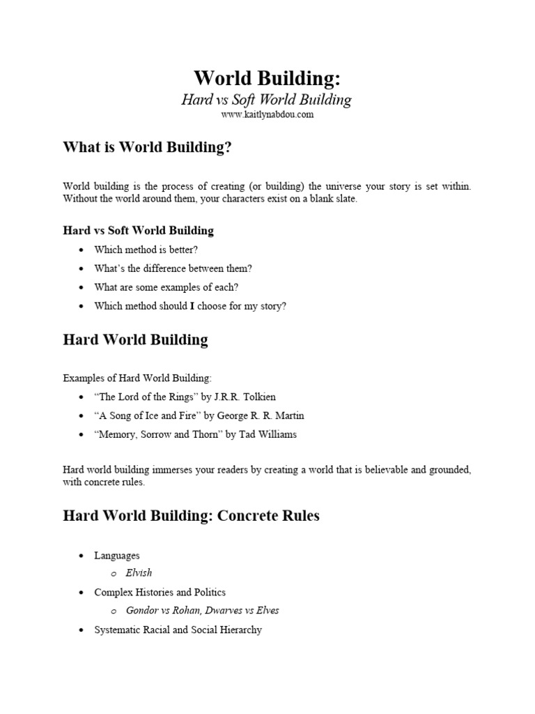 Soft-vs-Hard-Worldbuilding Imppp | PDF | Fantasy | J. R. R. Tolkien
