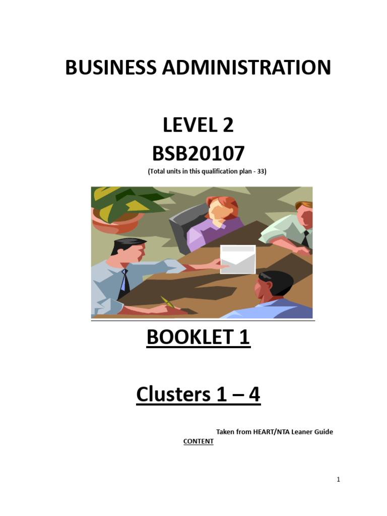 Booklet 1 - Clusters 1 - 4 Revised | PDF | Occupational Safety And Health | Communication
