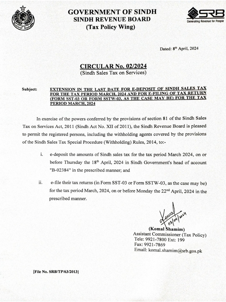 SRB Circular 2 - 2024 | PDF