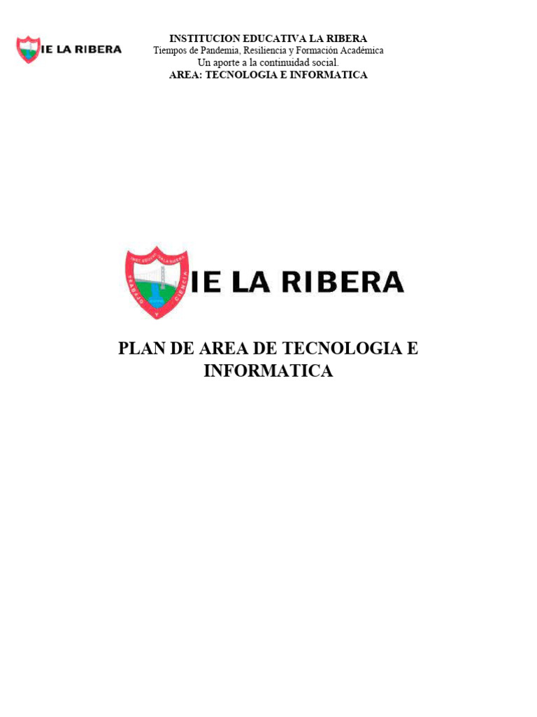 PLAN DE AREA TECNOLOGIA E INFORMATICA 2024 | PDF | Pensamiento | Diseño