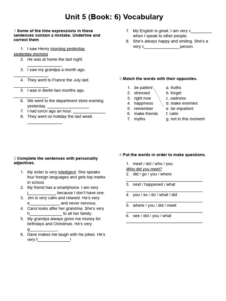 Unit 5 (Book - 6) - Vocabulary | PDF | Human Communication | Languages
