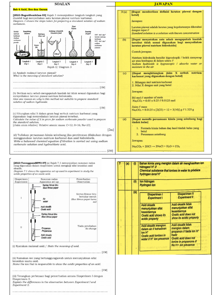 Soalan dan Jawapan Ringkas | PDF