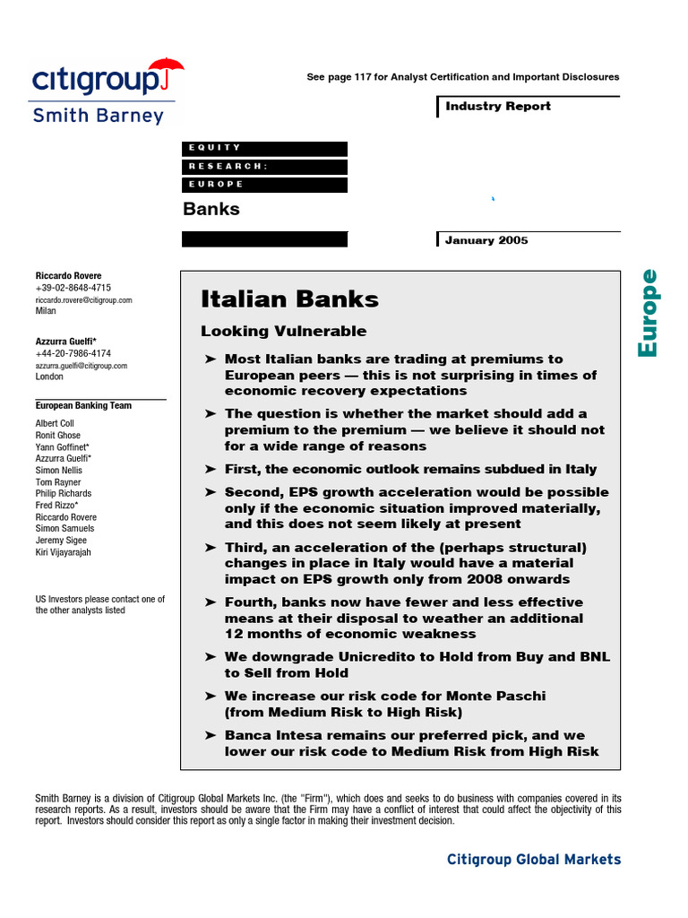 Italian Banks2 | PDF | Banks | Loans
