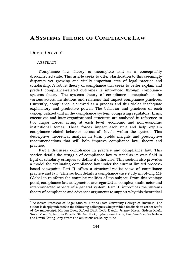 0001TC#DavidOrozco A Systems Theory of Compliance Law | Download Free ...