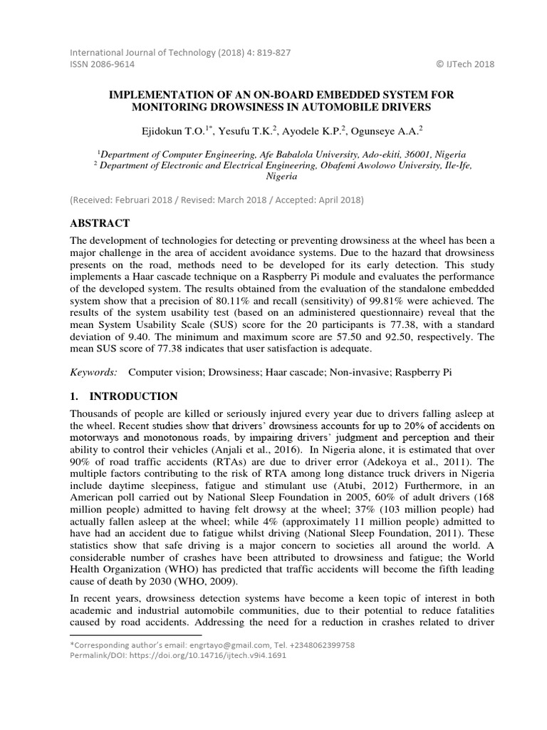 Implementation of An On Board Embedded S | PDF | Traffic Collision ...