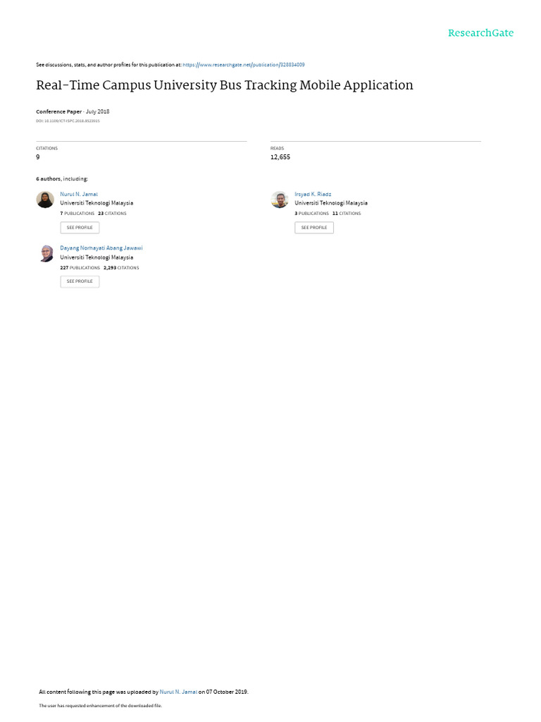 Real-Time Campus University Bus Tracking Mobile Application: July 2018 | PDF | Cross Platform ...