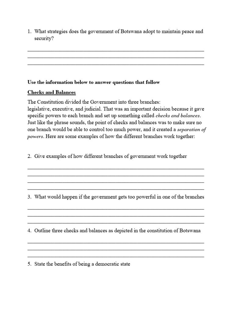 Social Studies Jce Past Exams | PDF | Separation Of Powers