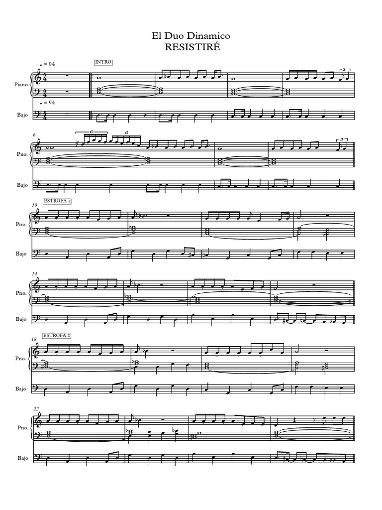 El Duo Dinamico Resistire Piano | PDF