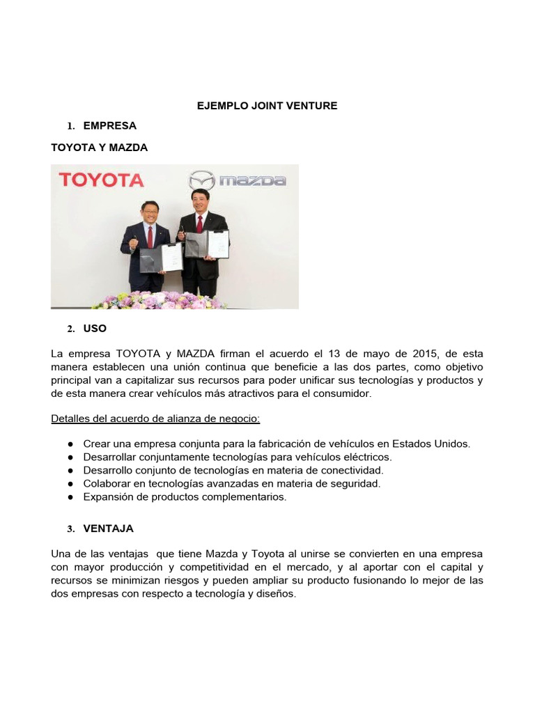 Ejemplo Joint Venture - Underwriting | PDF