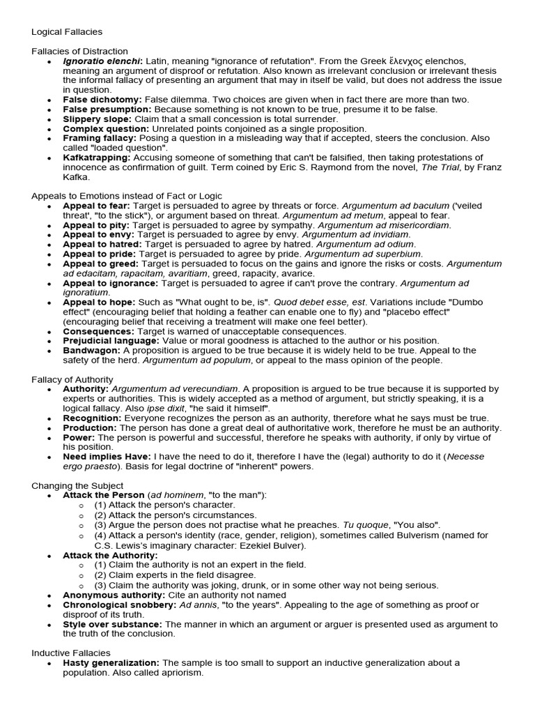Logical Fallacies | PDF | Fallacy | Logic