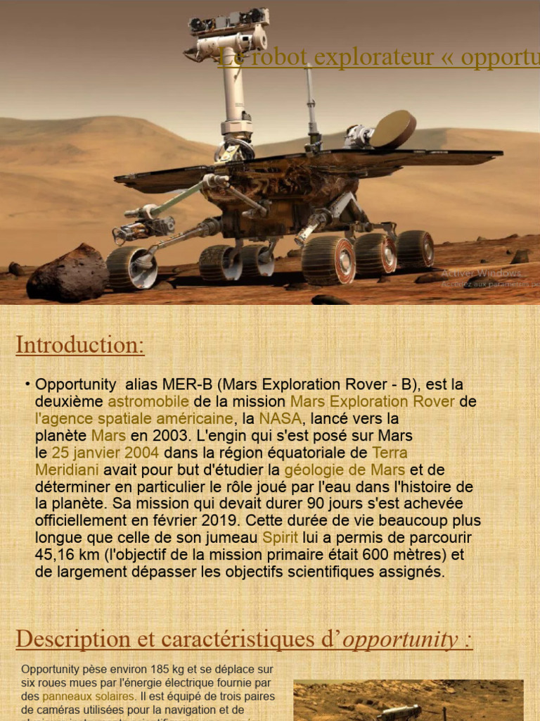 Le Robot Explorateur | PDF | Rover (Exploration de l'espace) | Mars