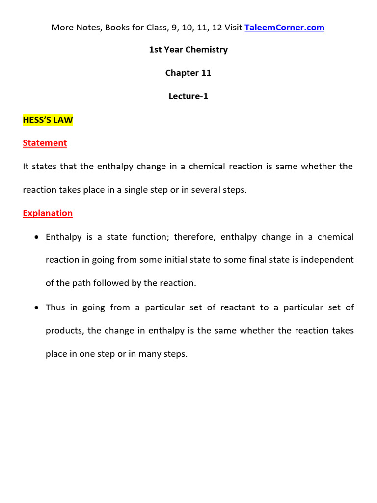 11th Chemistry Chapter 11 Notes | PDF | Applied And Interdisciplinary ...