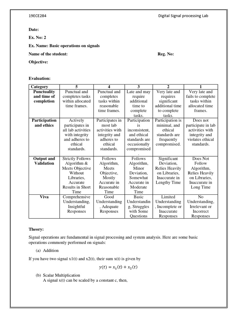 Lab Sheet 02 Basic Operations On Signals | PDF | Algorithms | Applied ... Lab Sheet 02 Basic Operations On Signals | PDF | Algorithms | Applied ...