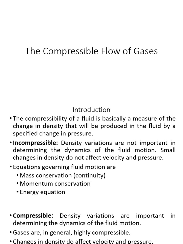 Understanding Compressible Gas Flow Dynamics | PDF | Fluid Dynamics | Gases