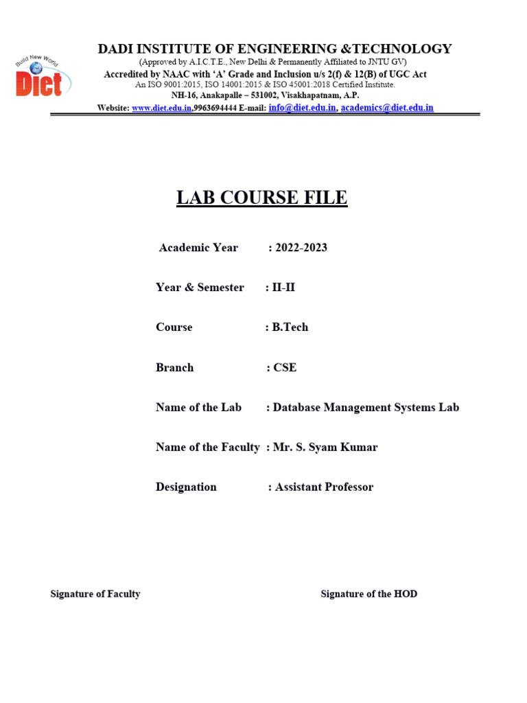 Database Management Systems Lab Guide | PDF | Pl/Sql | Parameter (Computer Programming)