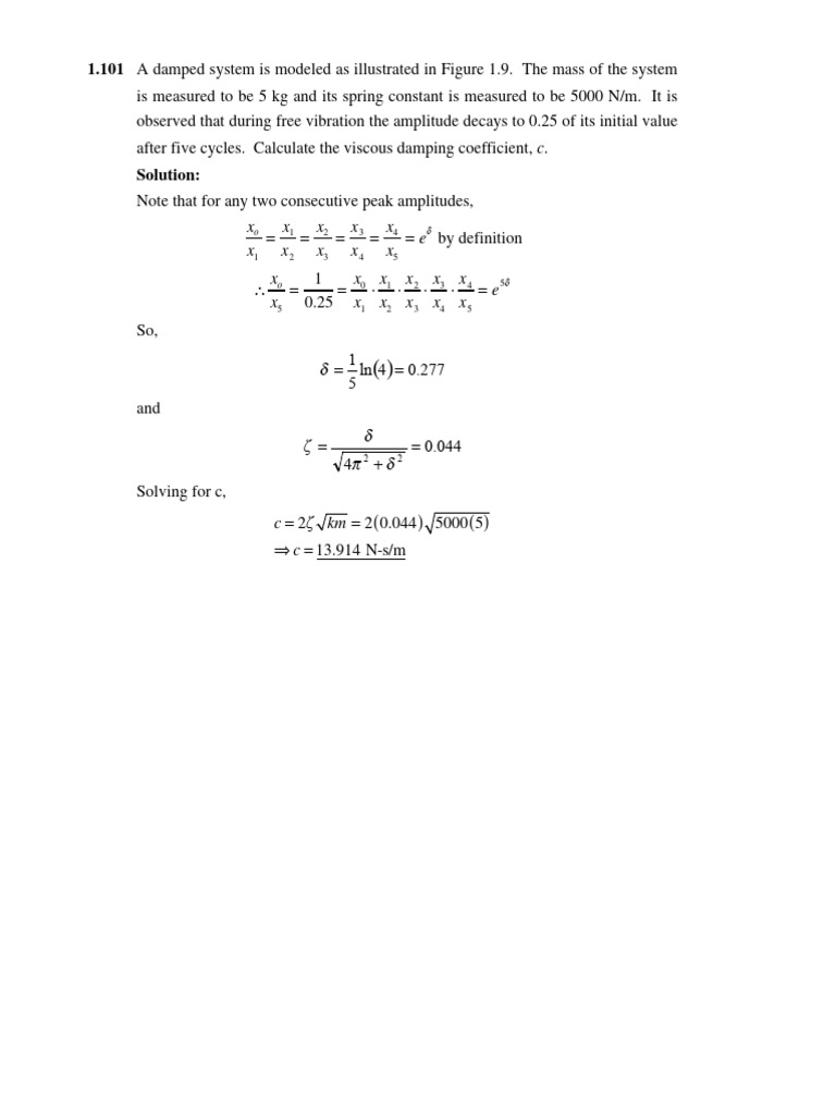 CH 1 B | PDF | Damping | Oscillation