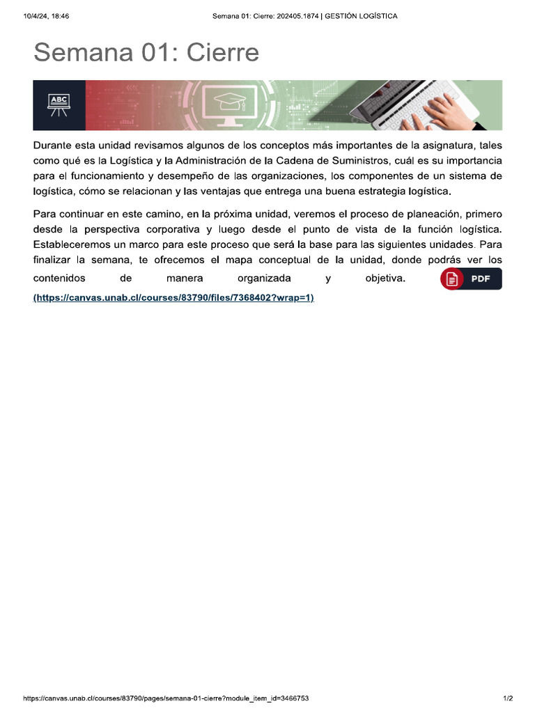 Semana 01 Cierre | PDF