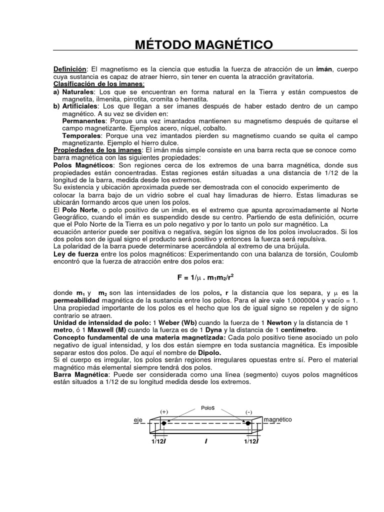 10 MÉTODO MAGNÉTICO | PDF | Campo magnético | Imán
