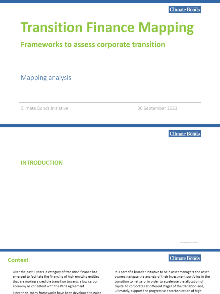 Transition Mapping - Climate Bonds - 6 Nov 2023 | PDF | Climate Change ...