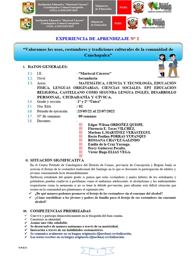 1° y 2° EXPERIENCIA DE APRENDIZAJE DEL VI CICLO. #02 | PDF | Investigación cuantitativa | Geometría