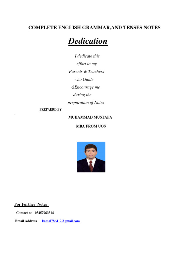 Complete English Grammar, and Tenses | PDF | Perfect (Grammar) | Verb