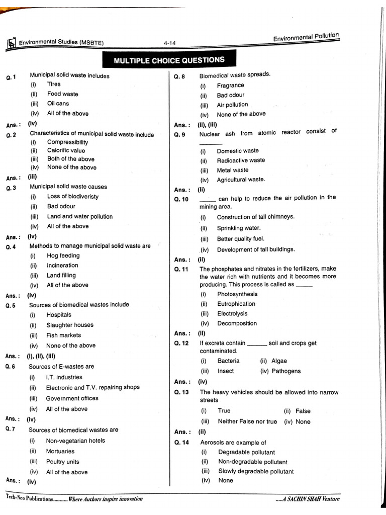 EST MCQ Chapter 4th | PDF