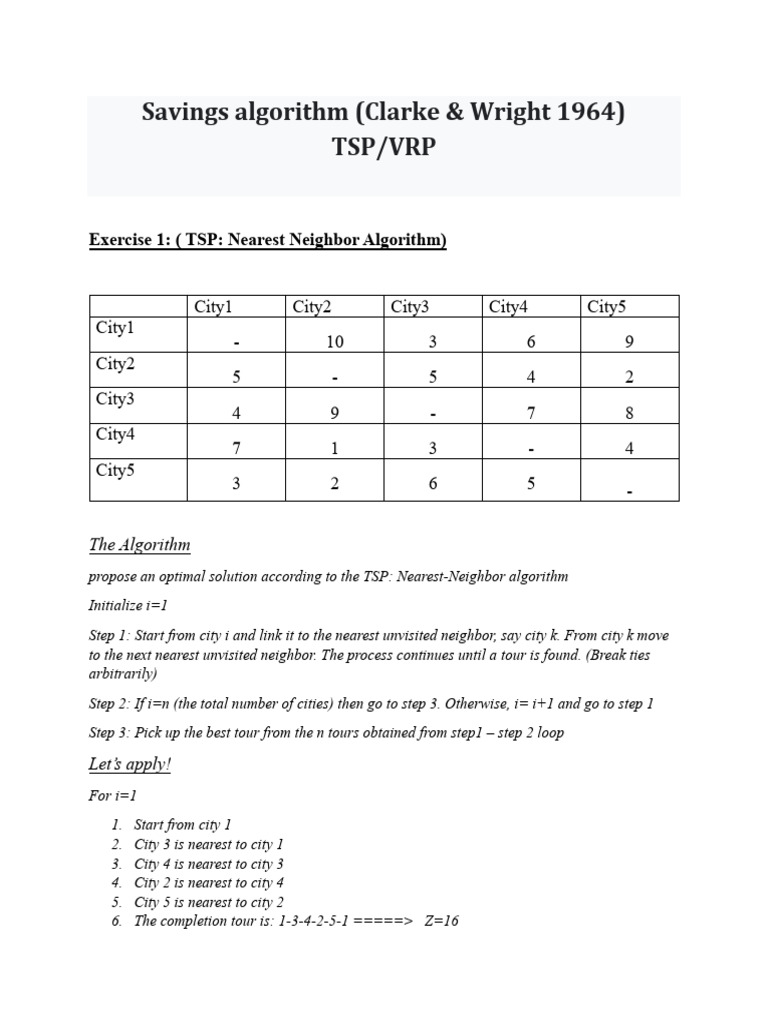 Savings Algorithmclarkewright Pdf Applied Mathematics Algorithms And Data Structures