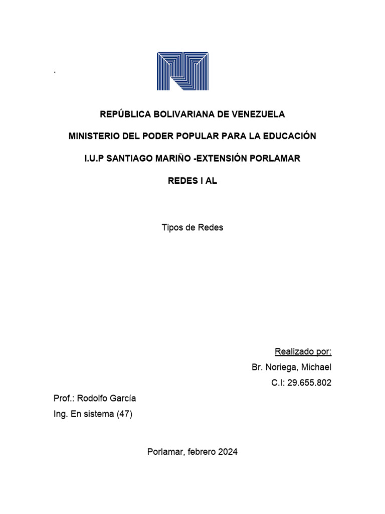 Tipos de Redes | PDF | Inalámbrico | Red de computadoras