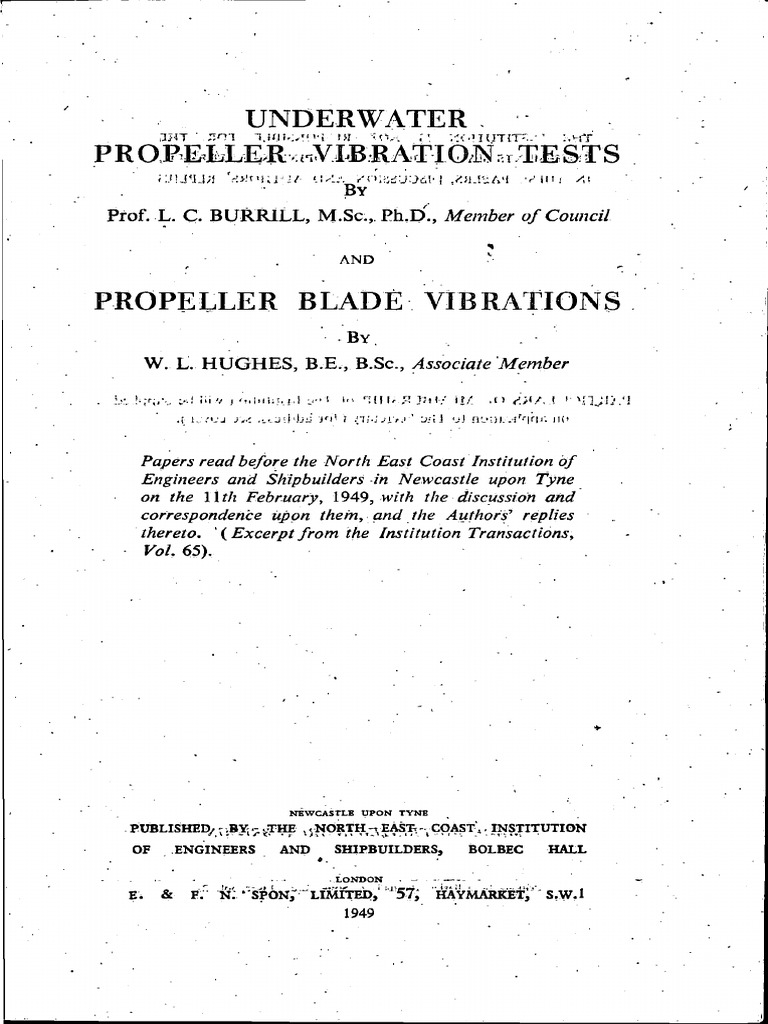 Propeller Blade. Vibrations.: Underwater | PDF | Resonance | Electronic ...