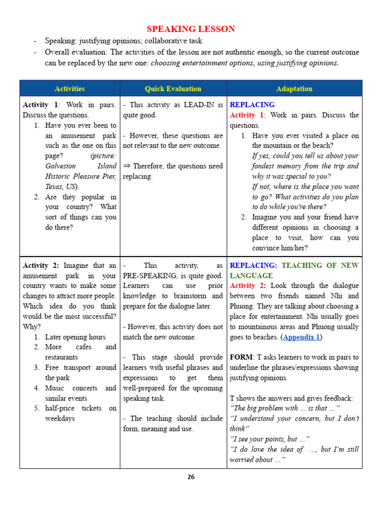 Sample Speaking Lessson Adaptation | PDF | Learning | Cognition