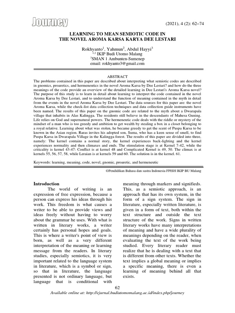 Semiotic Codes in Aroma Karsa | PDF | Qualitative Research | Odor