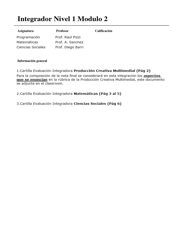 Cartilla Integrador Nivel 1 Modulo 2 | PDF | Exponenciación | Matemáticas