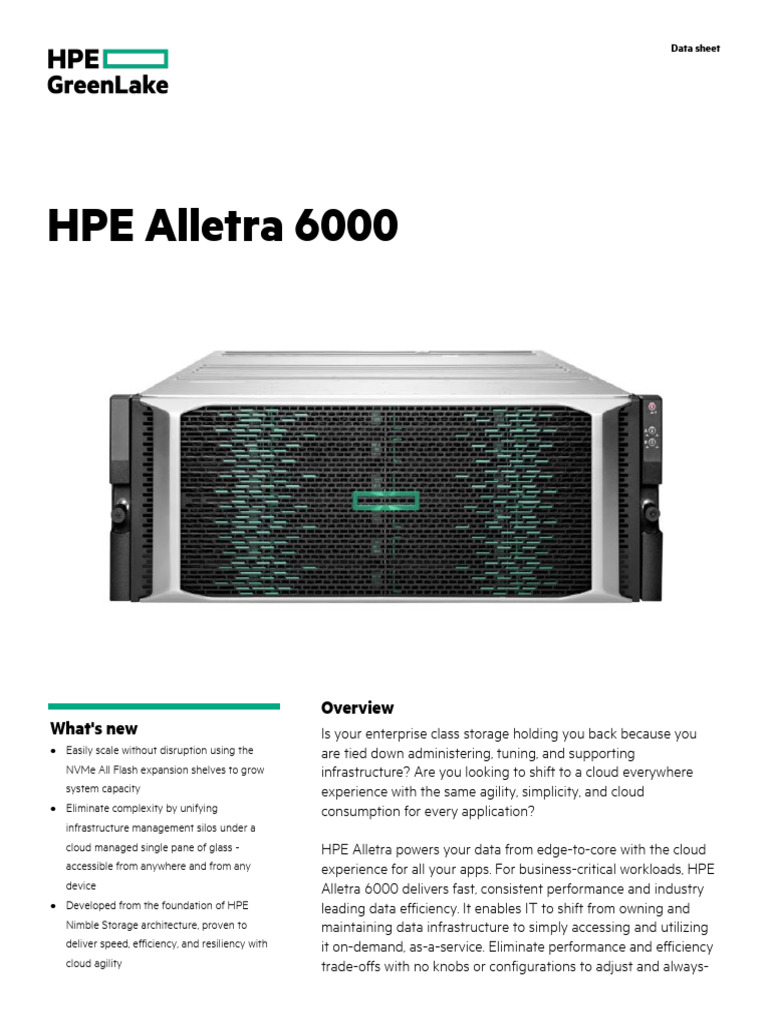 Hpe Alletra 6000-Psn1013540188usen | PDF | Cloud Computing | Software As A Service