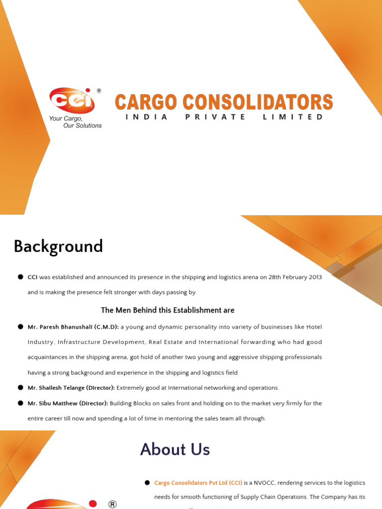 CCI Presentation | PDF | Logistics | Freight Transport