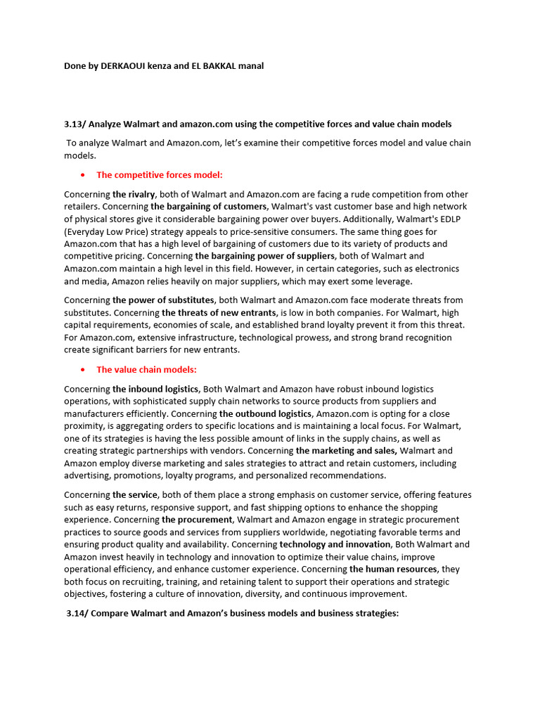 Walmart and Amazon Case Study | Download Free PDF | Walmart | E Commerce