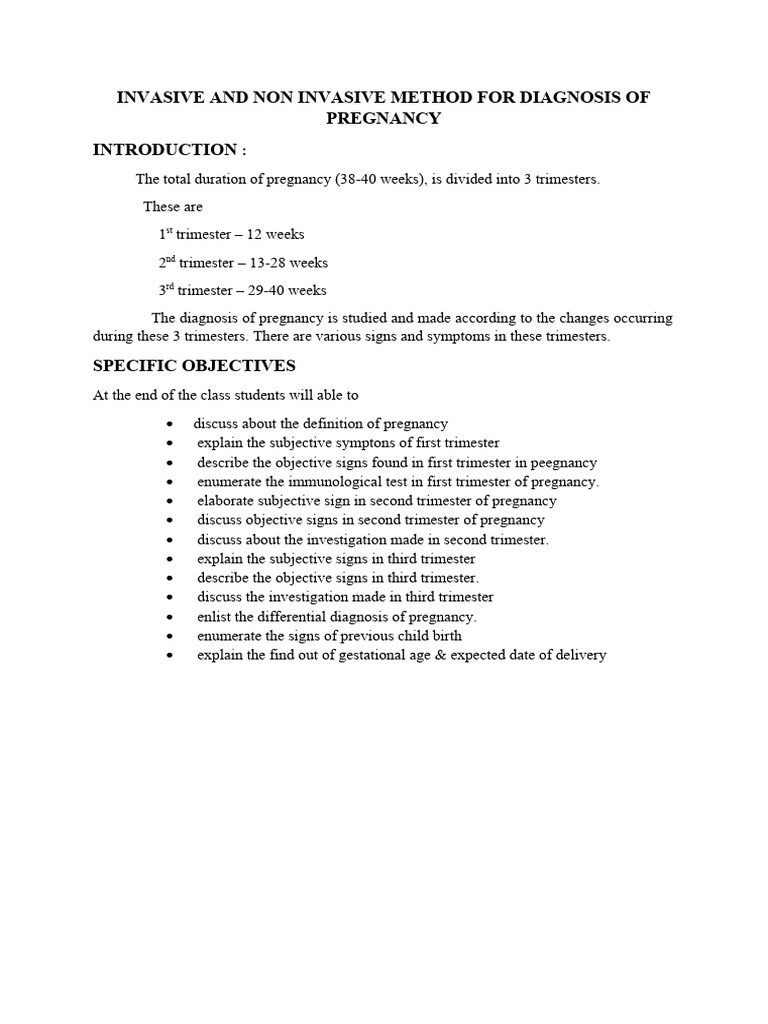 Invasive Diagnosis of Pregnacy | PDF | Pregnancy | Fetus