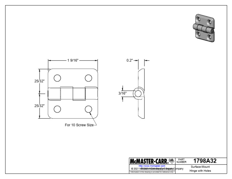 Polyamide Surface-Mount Hinge Drawing | PDF | Technology & Engineering