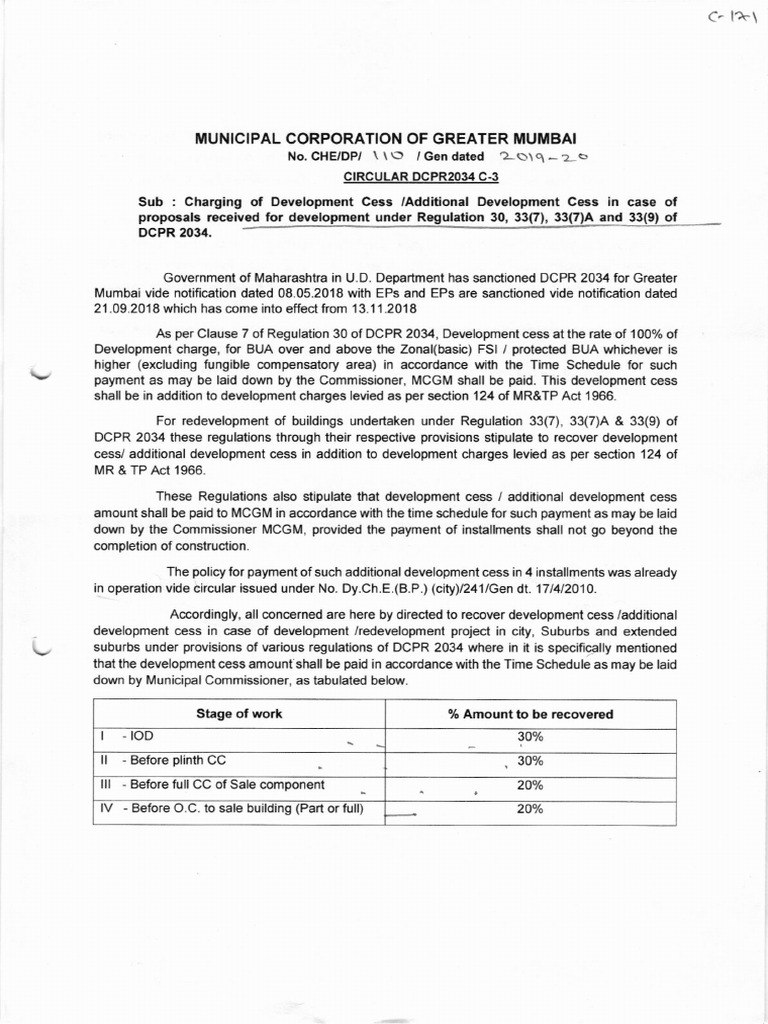 MCGM Development Cess Guidelines 2024 | PDF | Government