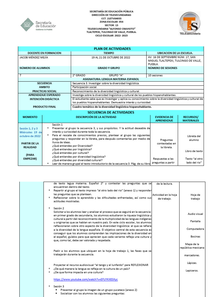 Plan de Acompañamiento para El Aprendiente. Español y Matemáticas ...