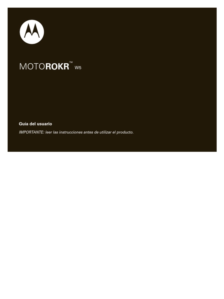 Manual Motorola W5 | PDF | Correo electrónico | Memoria del ordenador
