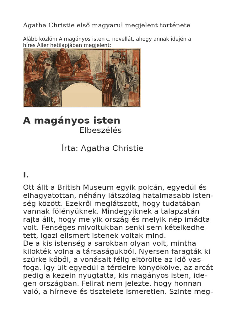 Agatha Christie - A Magányos Isten (1926) | PDF