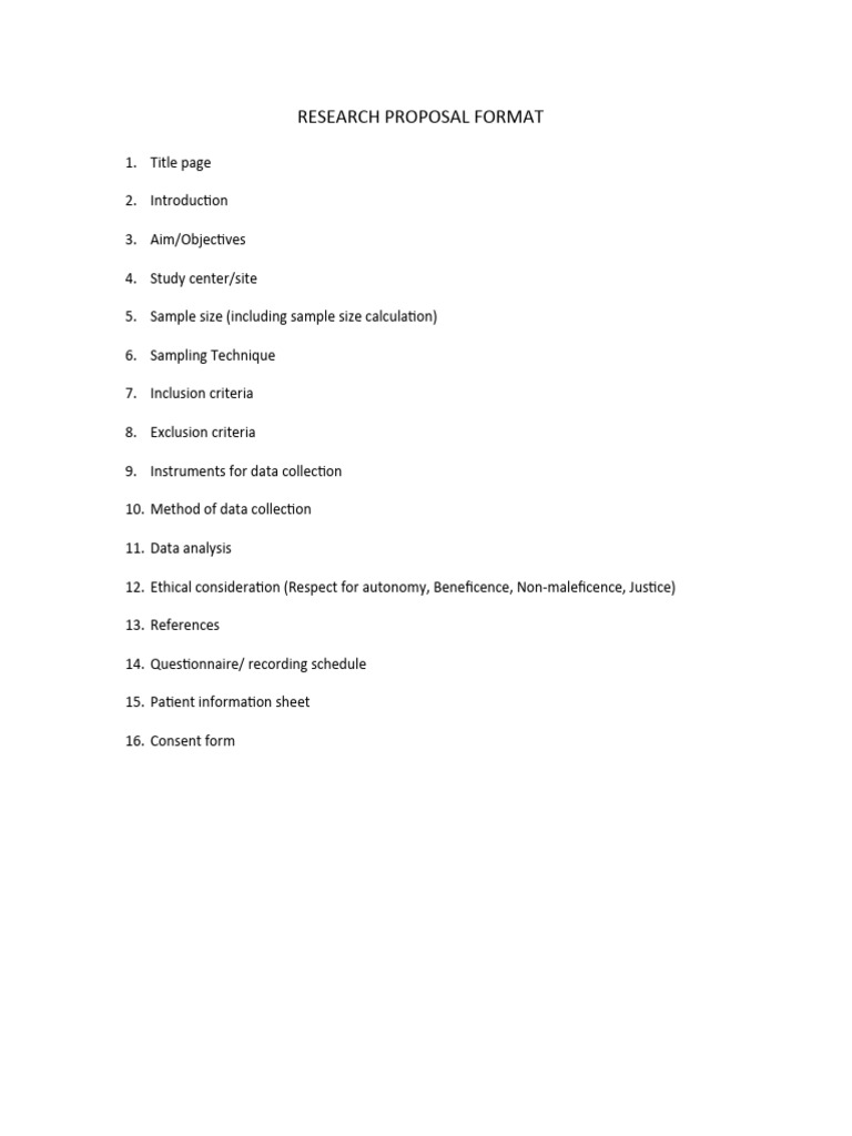 Research Proposal Format | PDF