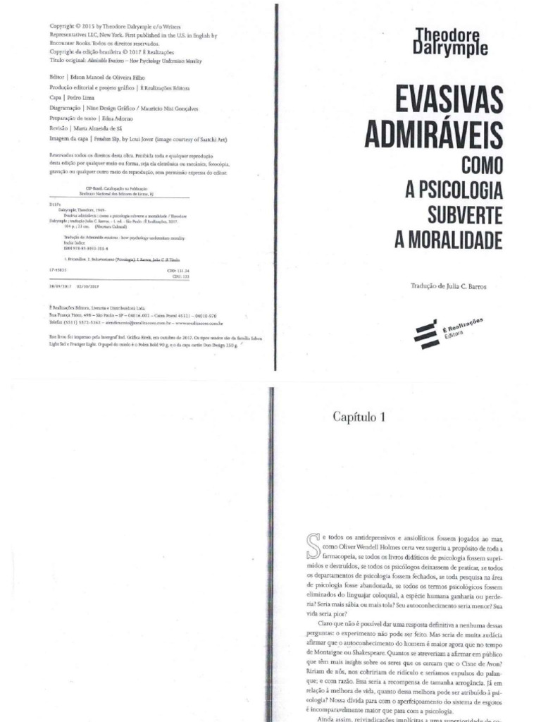 Evasivas Admiráveis - Como A Psicologia Subverte A Moralidade Theodore ...