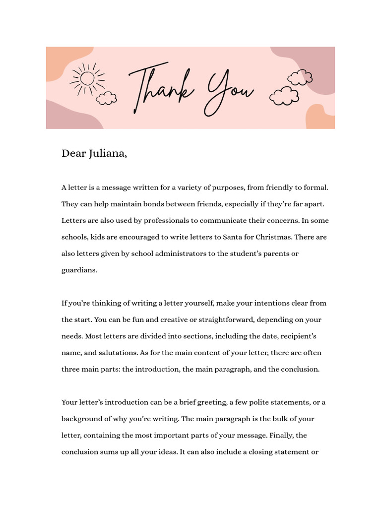 Writing Effective Thank You Letters | PDF | Career & Growth | Self ...