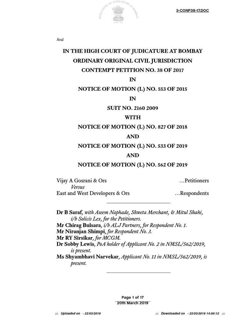 20th March Order | PDF | Lawsuit | Cheque