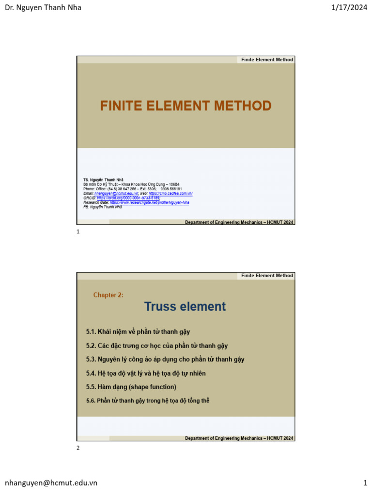FEM 2024 - Chapter 2 - Truss | PDF