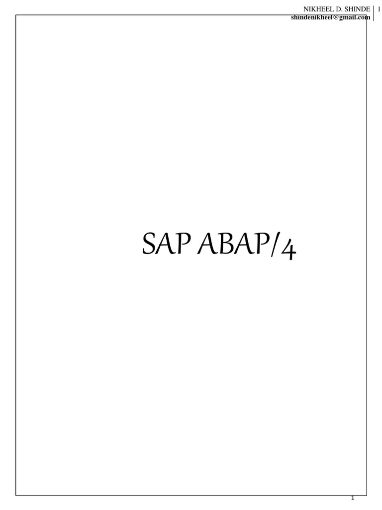 Abap 4 | PDF | Databases | Enterprise Resource Planning